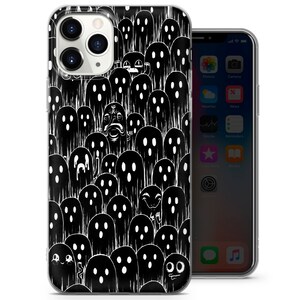 Cartoon Ghosts Phone Case, Cute Halloween Pattern Cover | Fits iPhone 7 ...