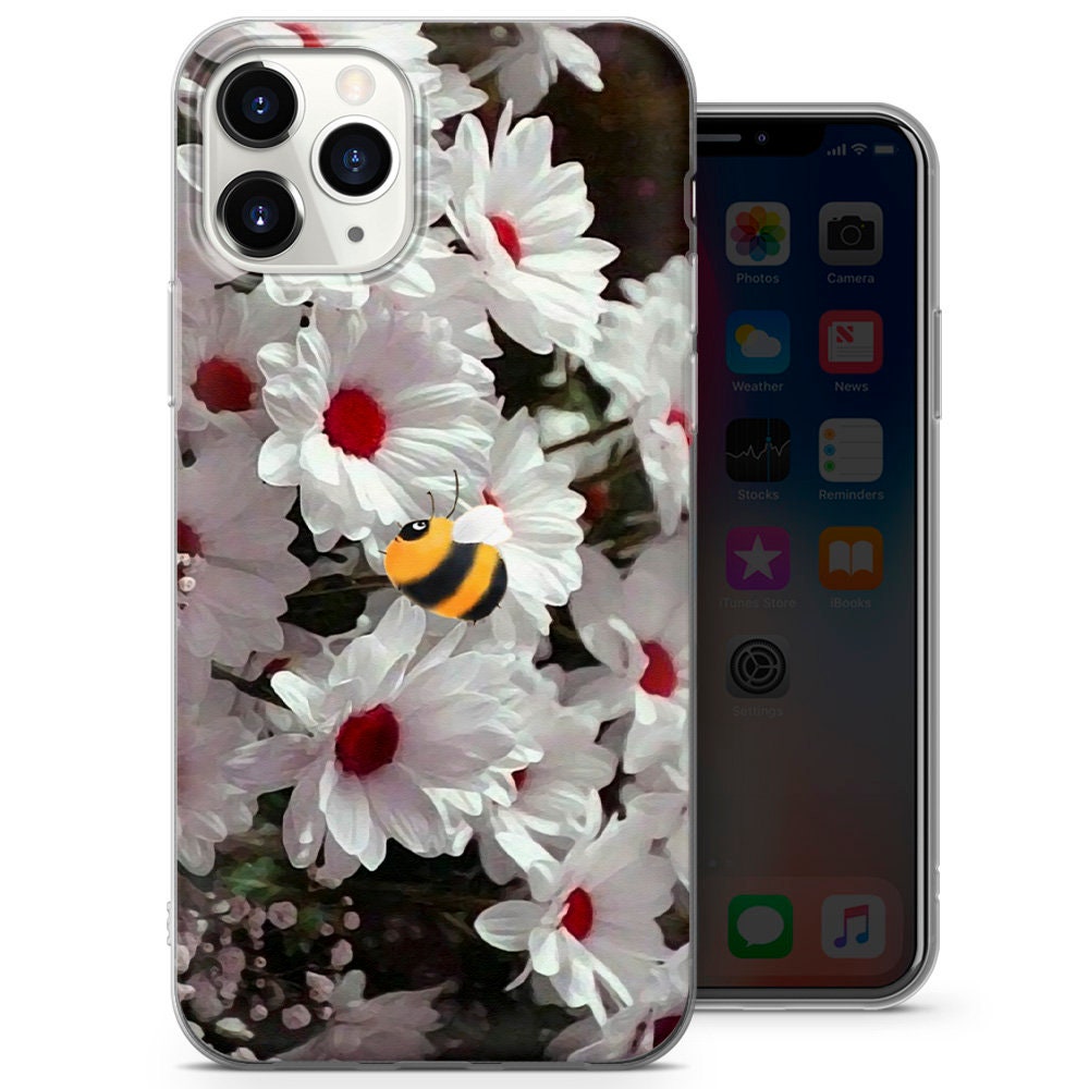 Cute Bumble Bee Phone Case, Floral Pattern, Bumblebee Cover - Fits ...