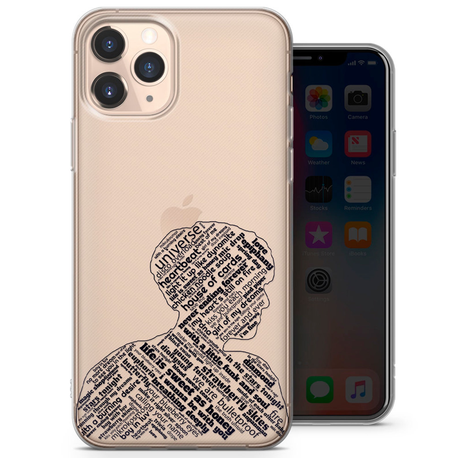 BTS Clear Phone Case, Aesthetic Kpop Lyrics Line Art Cover - Fits ...