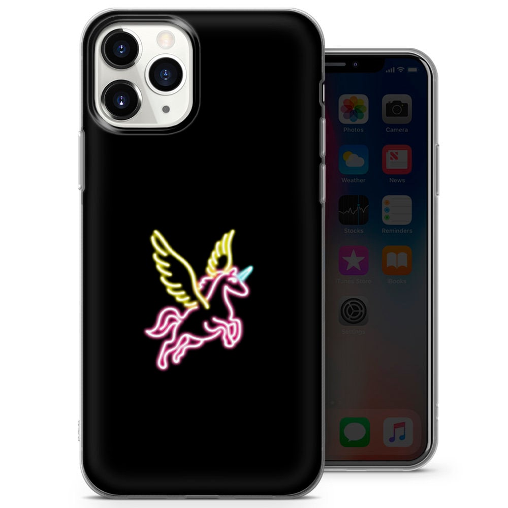 Neon Phone Case Minimalist Feminine Cute Neon Glow Black | Etsy