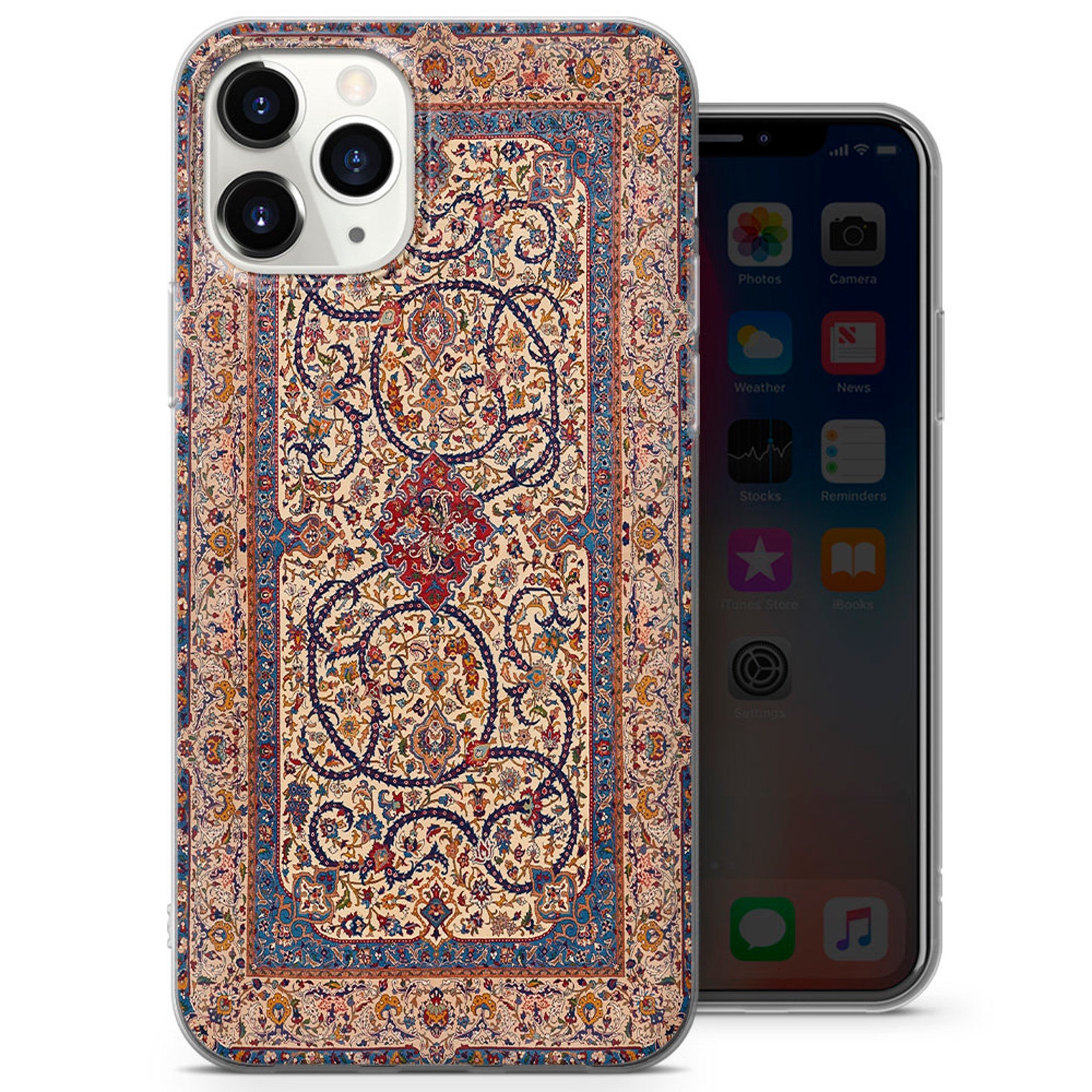 Oriental Carpet Phone Case, Persian Rug Aesthetic Colorful Cover - Fits ...