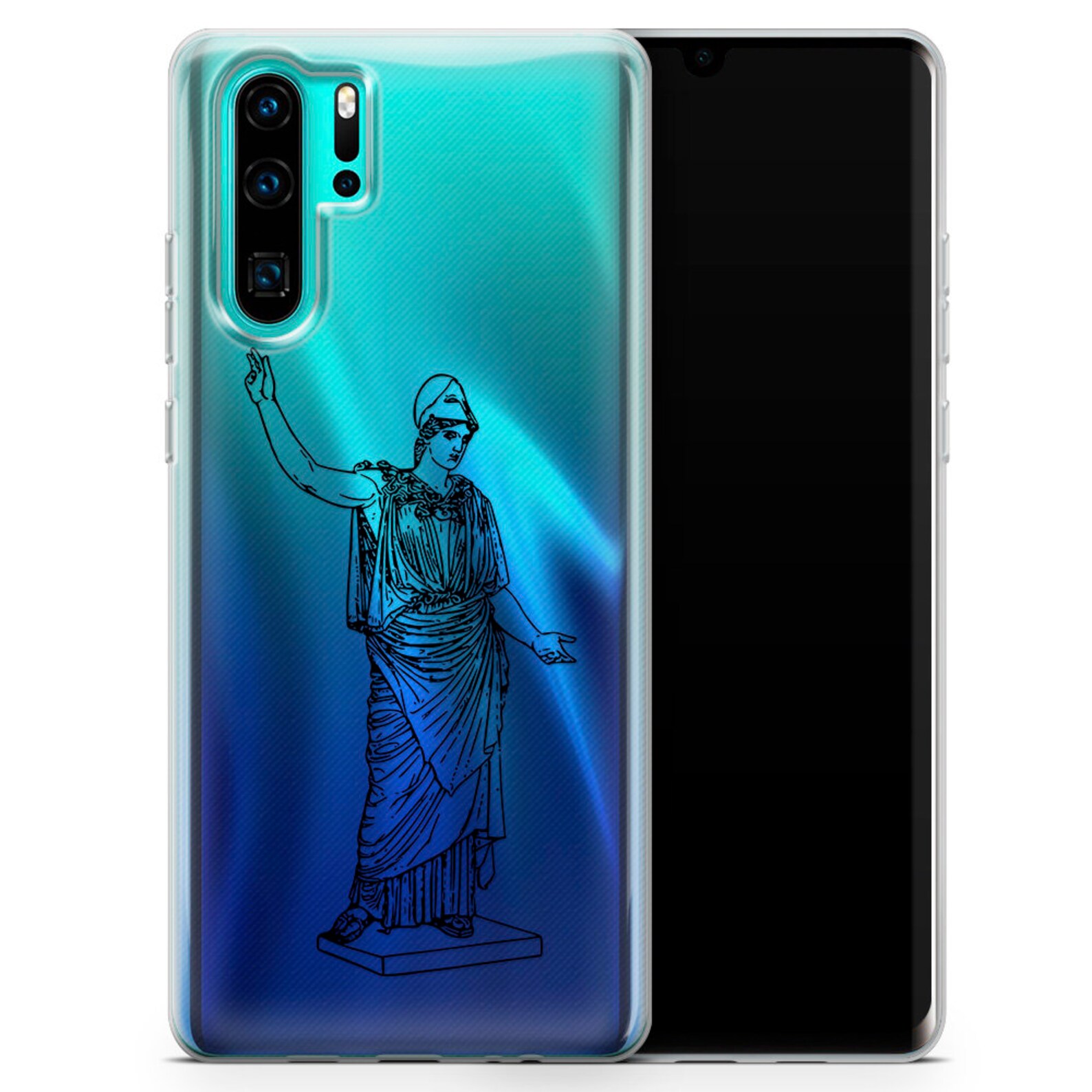 Goddess Athena Clear Phone Case Vintage Mythology Drawing - Etsy