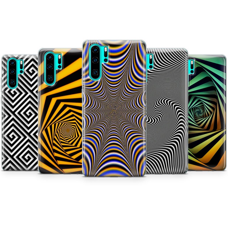 Optical Illusion Phone Case Geometric Pattern Op Art Cover - Etsy
