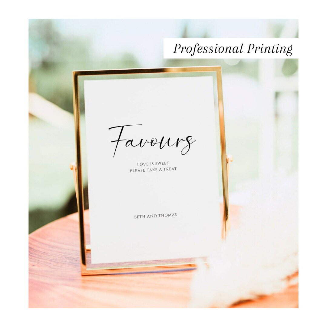 PRINTED Wedding Favours Sign, Please Take a Favour, Wedding Signage ...