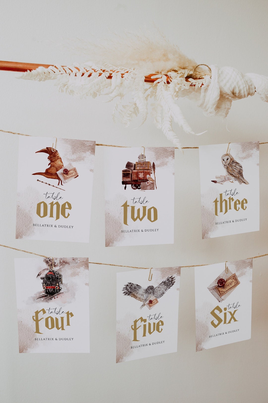 Wizard Wedding Table Numbers Template, Magic Wedding Numbers ...