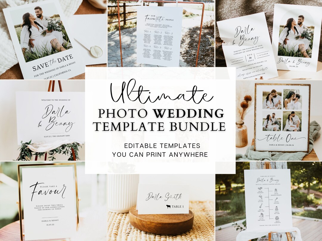 Wedding Signs Bundle Wedding Signs Template Bundle Wedding - Etsy