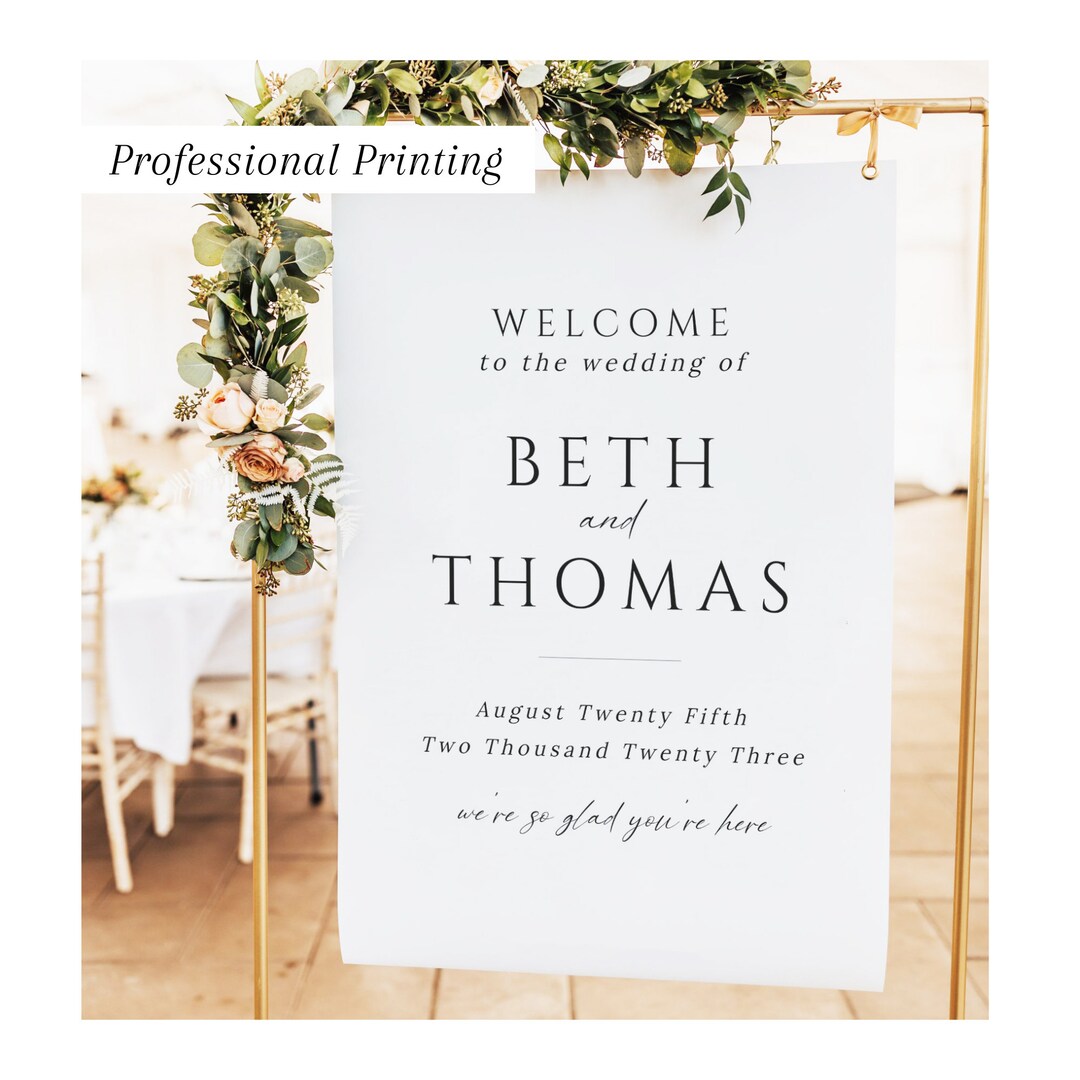 PRINTED Welcome Sign for Wedding, Wedding Reception, Welcome to Our ...