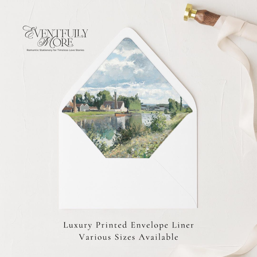 Landscape Envelope Liner, 5x7" Envelope Insert, A7 Wedding Envelope ...