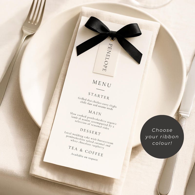 Brown Bow Place Card - Etsy UK