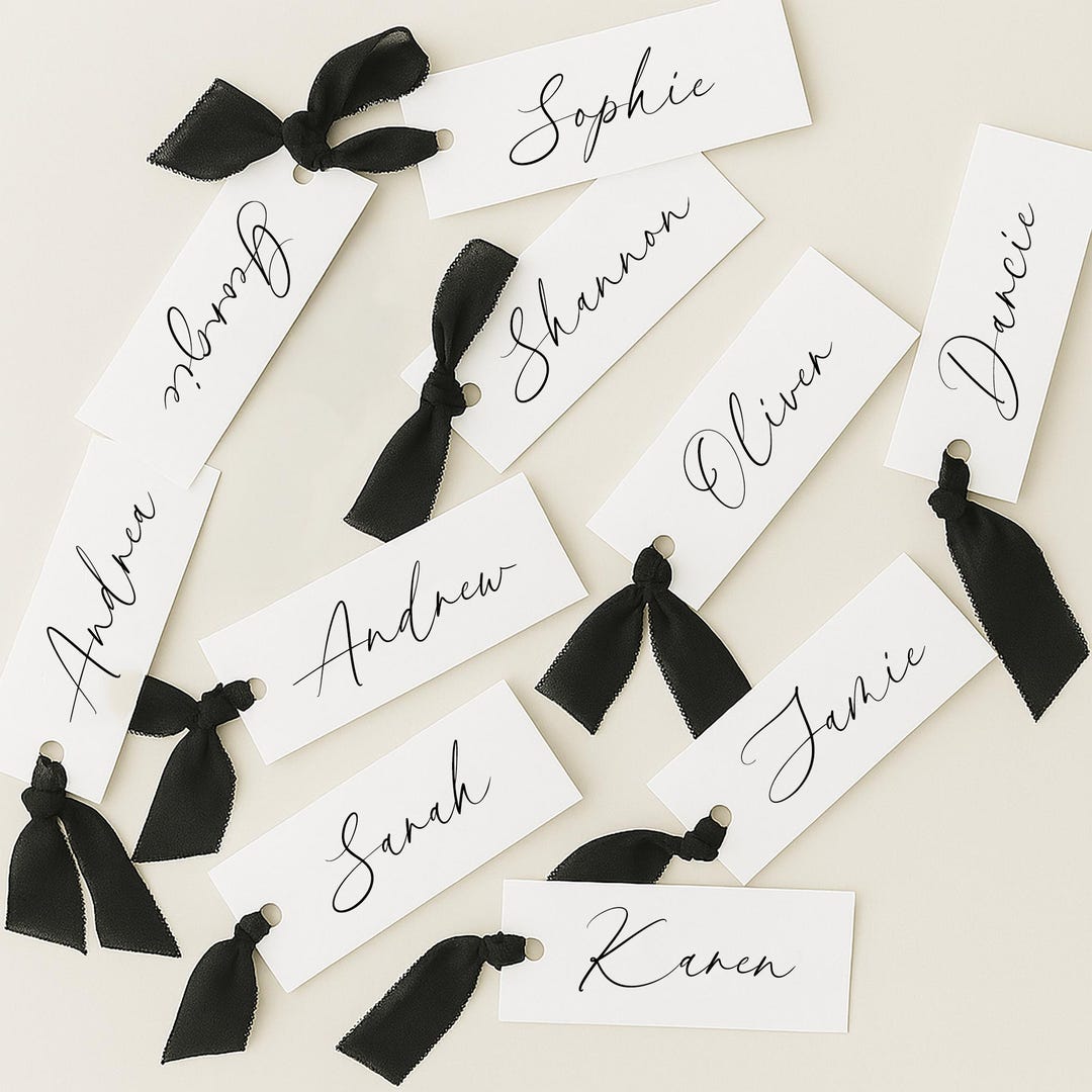 Ribbon Wedding Place Card, Seating Plan, Ribbon, Name Card ...