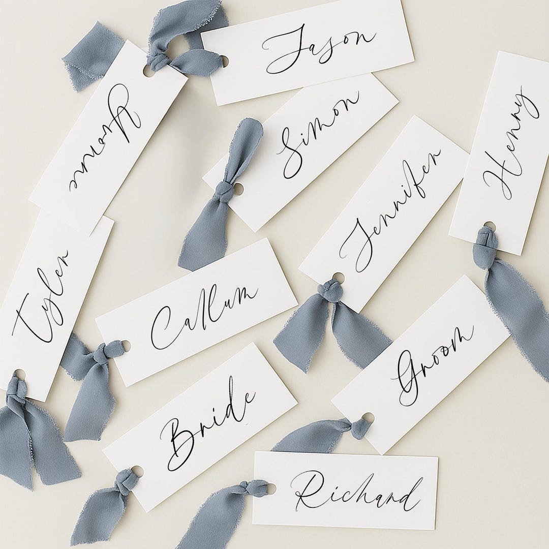 Ribbon Wedding Place Card, Seating Plan, Ribbon, Name Card ...