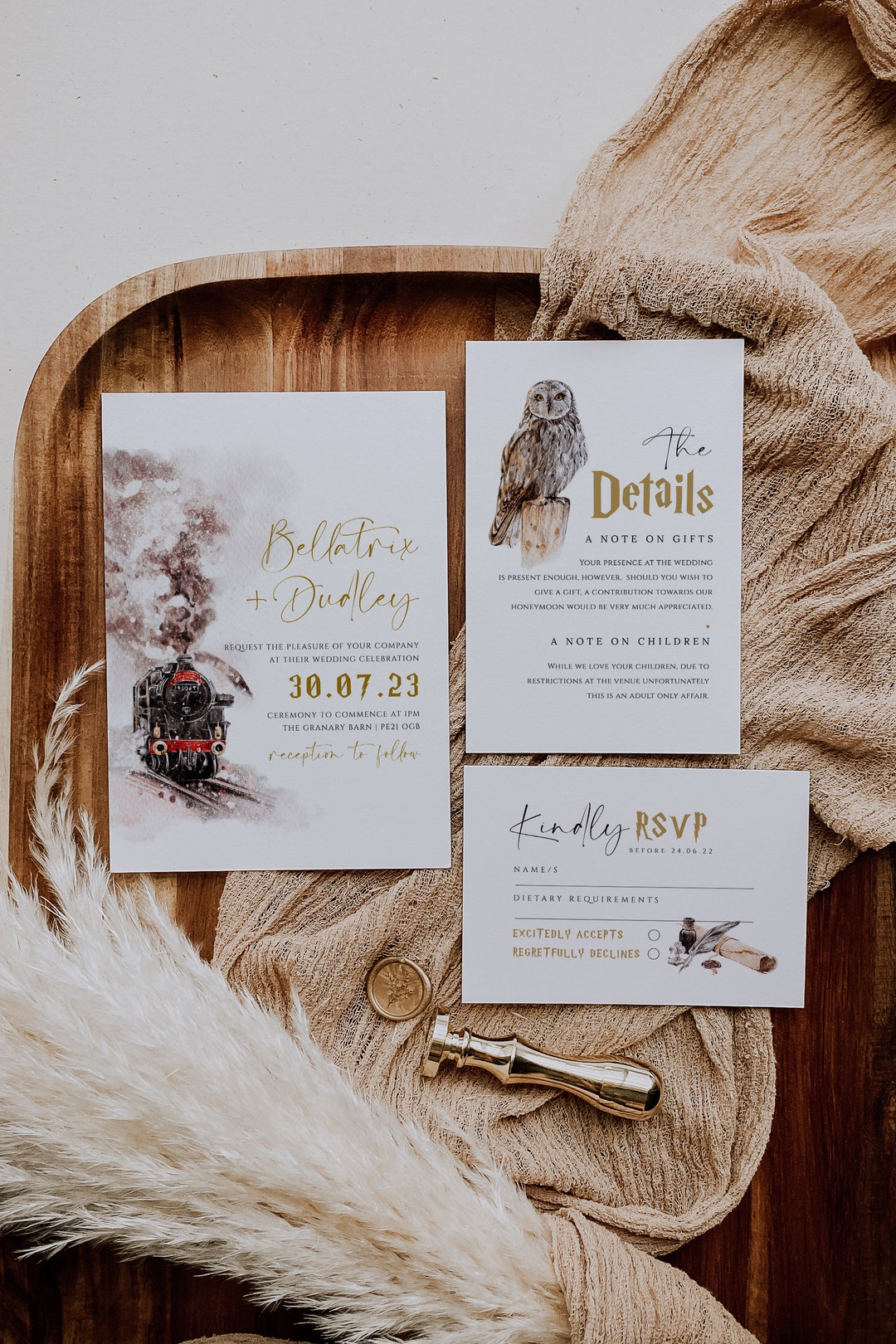 Wizard Wedding Invitation Suite Template Magic Wedding Invite - Etsy