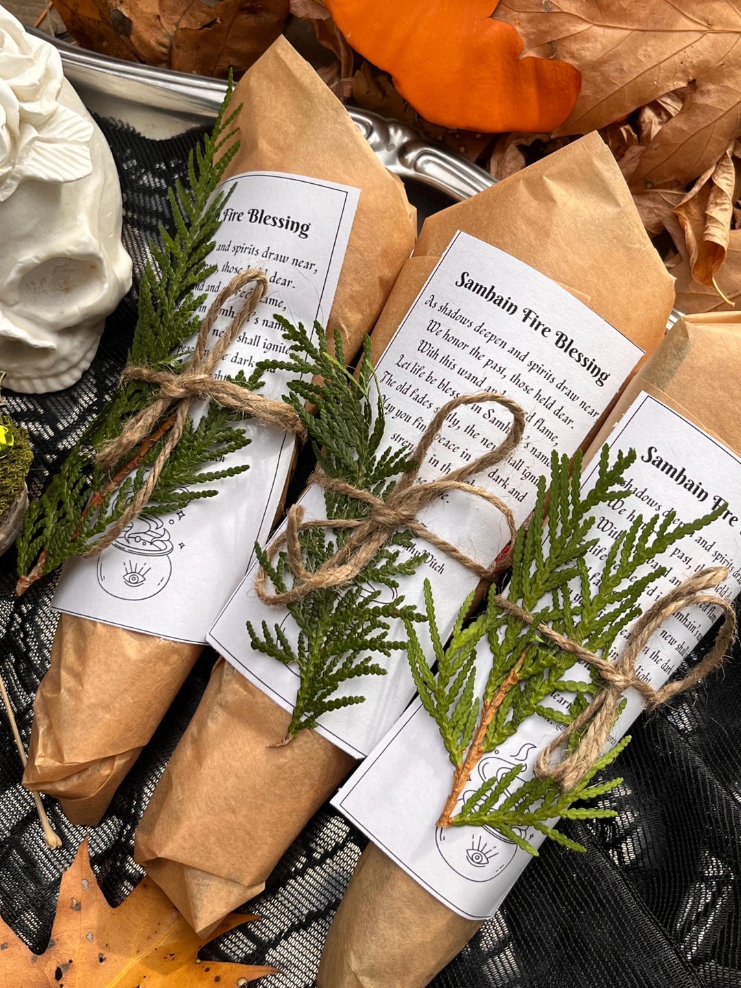 Sacred Halloween Altar Cleansing Wands, Dried Florals & Herbs, Juniper ...