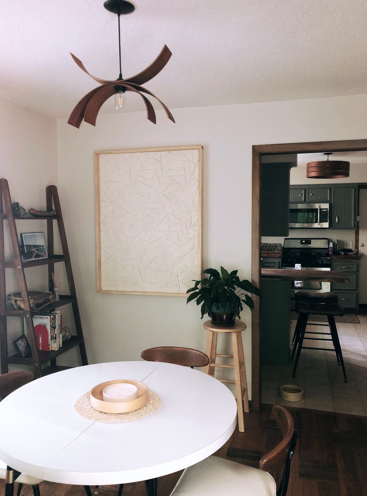 Wood Pendant Light MCM Pendant Light Chandelier Ceiling - Etsy