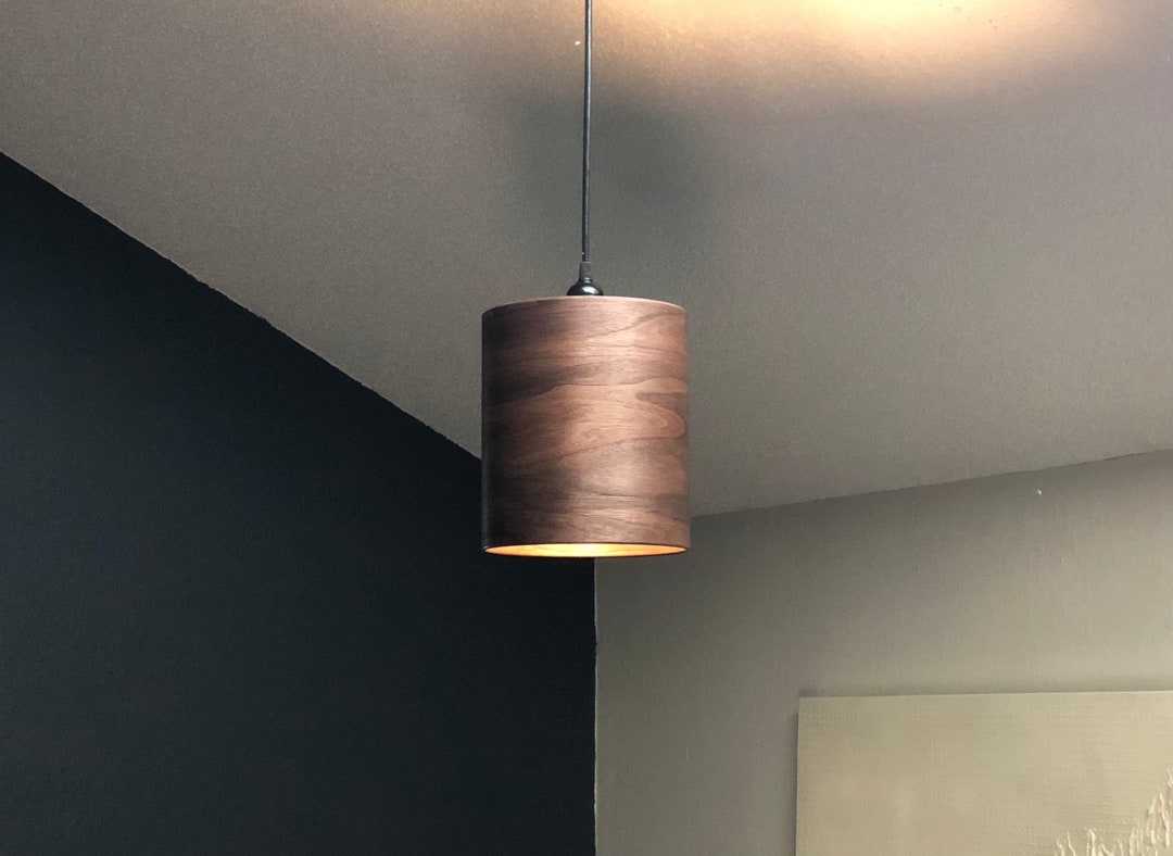 Wood Pendant Light | MCM Pendant Light | Kitchen Island Light | Ceiling ...