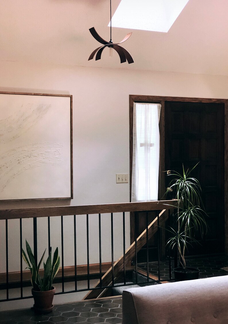 Wood Pendant Light MCM Pendant Light Chandelier Ceiling - Etsy