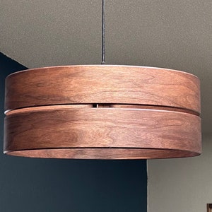 Wood Pendant Light MCM Pendant Light Chandelier Ceiling - Etsy