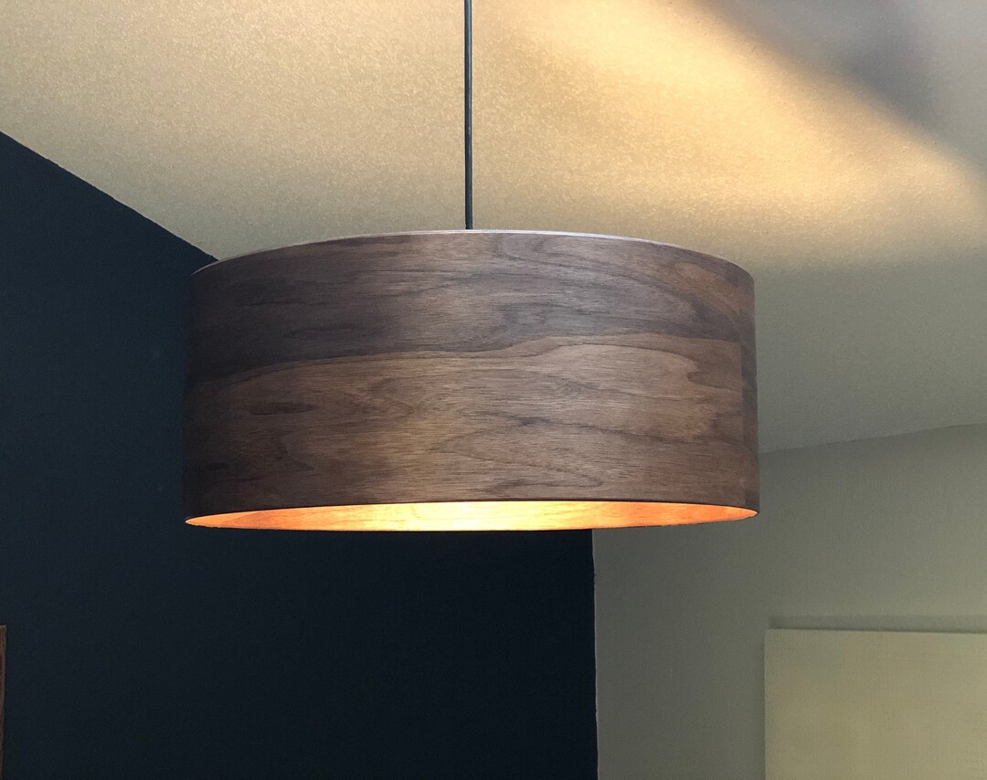 Walnut Wood Pendant Light | Handcrafted Mid Century Modern Lighting for ...