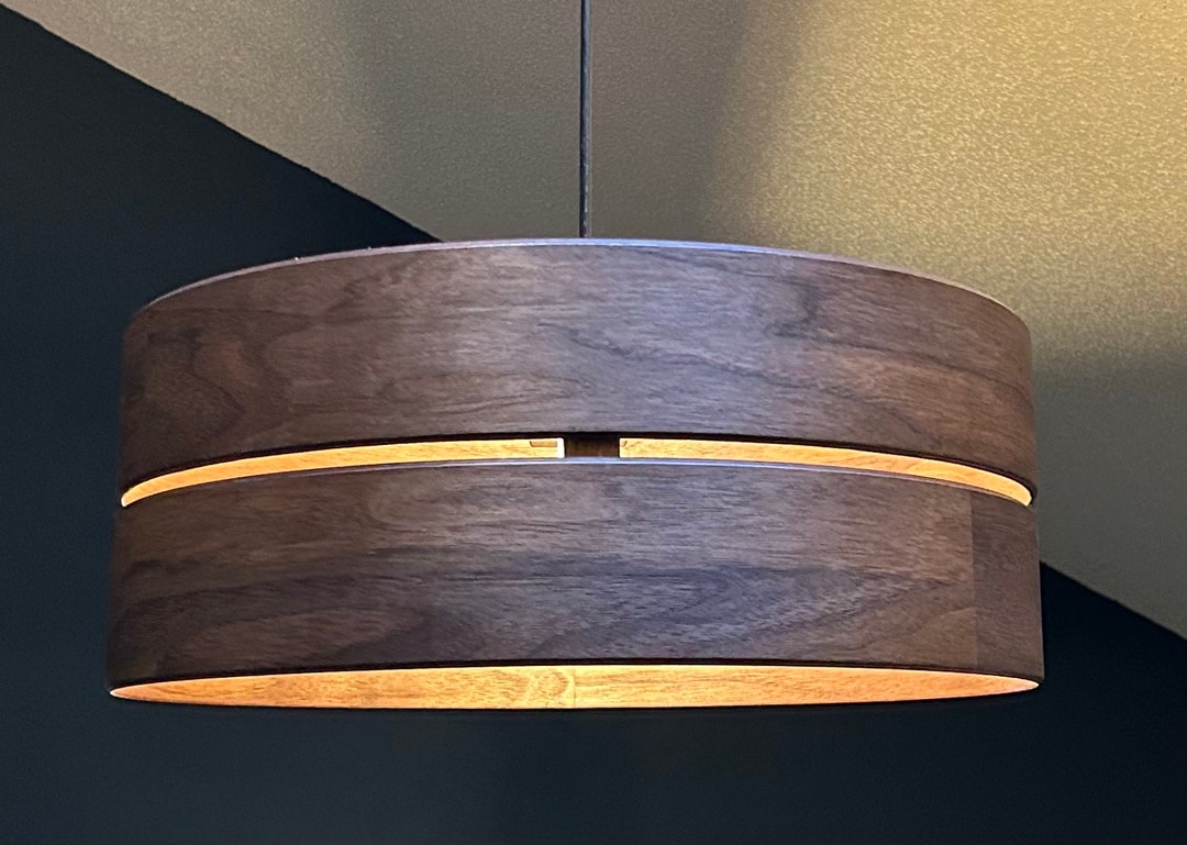 Wood Pendant Light MCM Pendant Light Chandelier Ceiling - Etsy