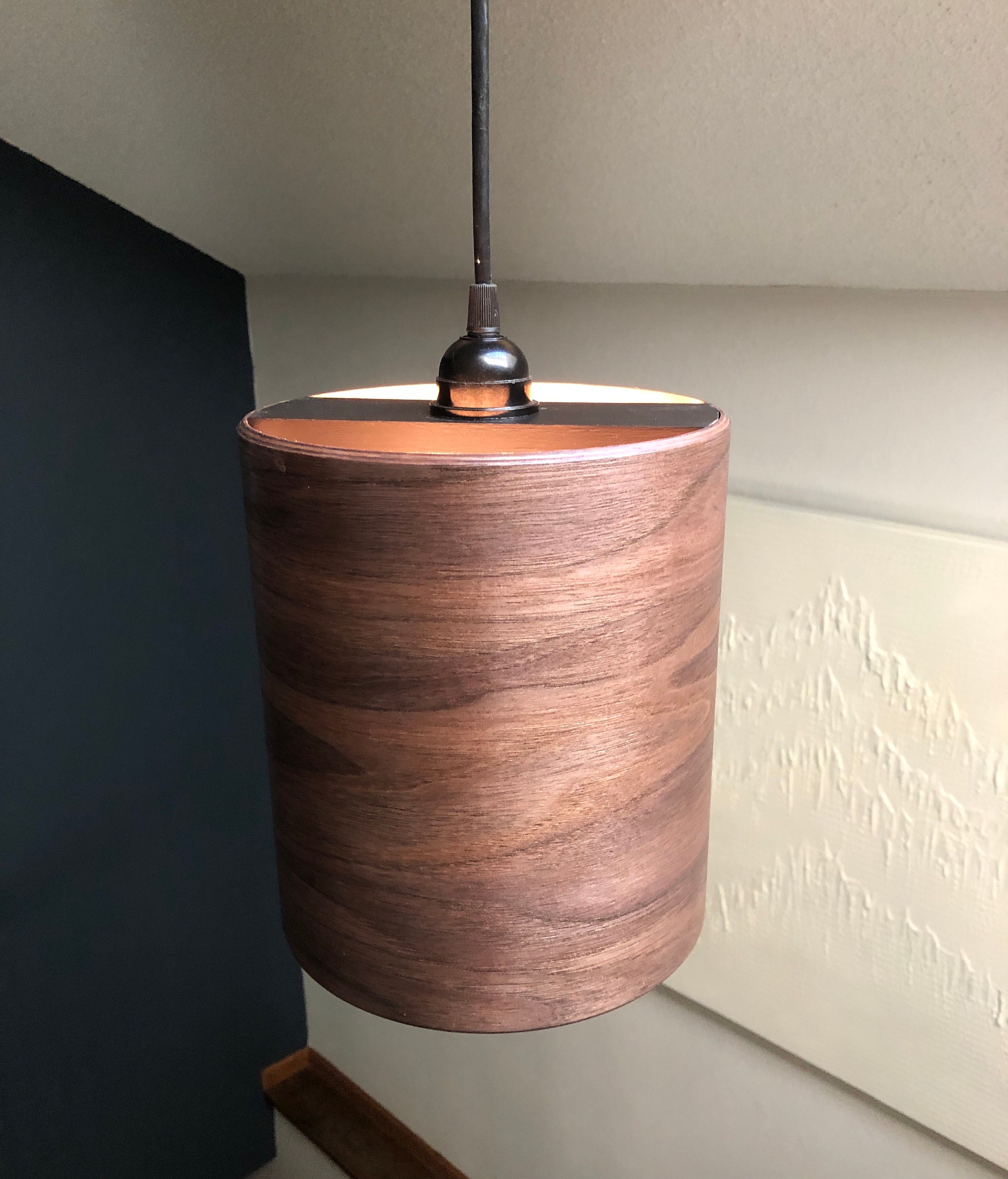 Wood Pendant Light MCM Pendant Light Kitchen Island Light Ceiling Light ...