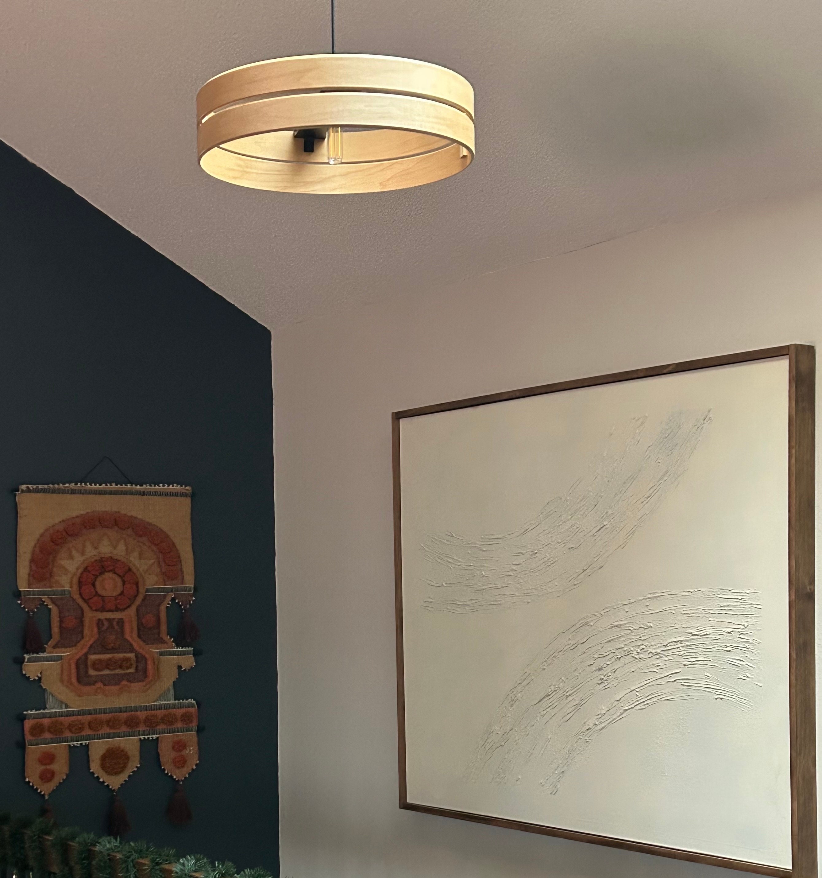 Wood Pendant Light | MCM Pendant Light | Ceiling Light | Minimalist ...