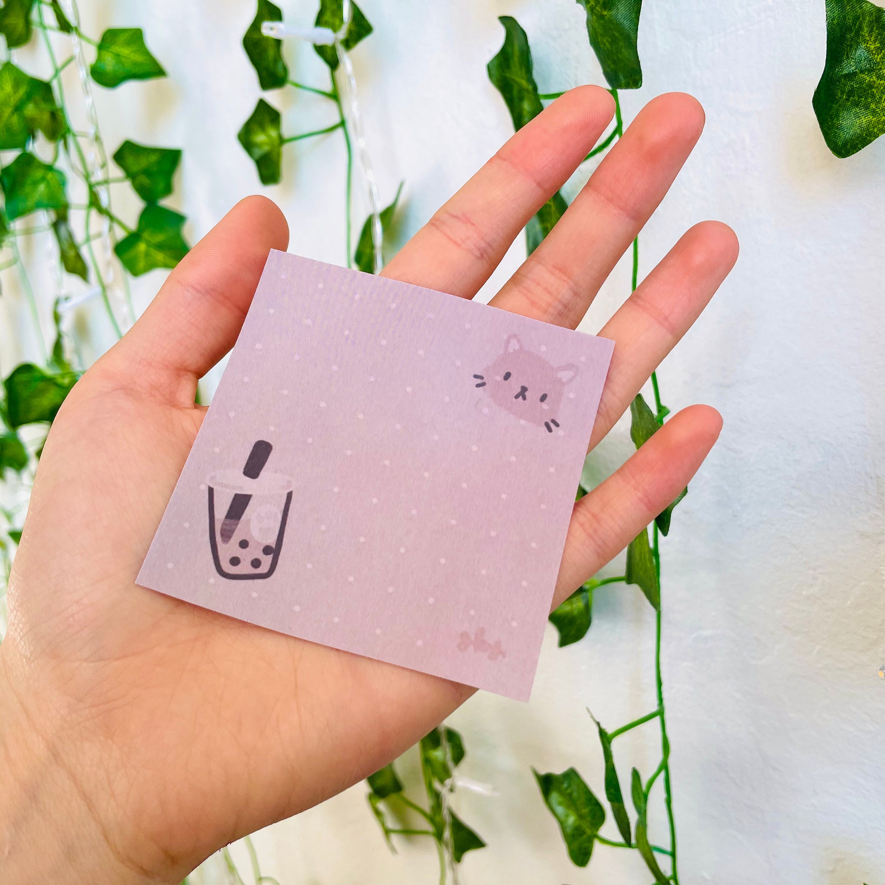 Boba Cat Memo Pad- 3x3 25 Sheets - Etsy
