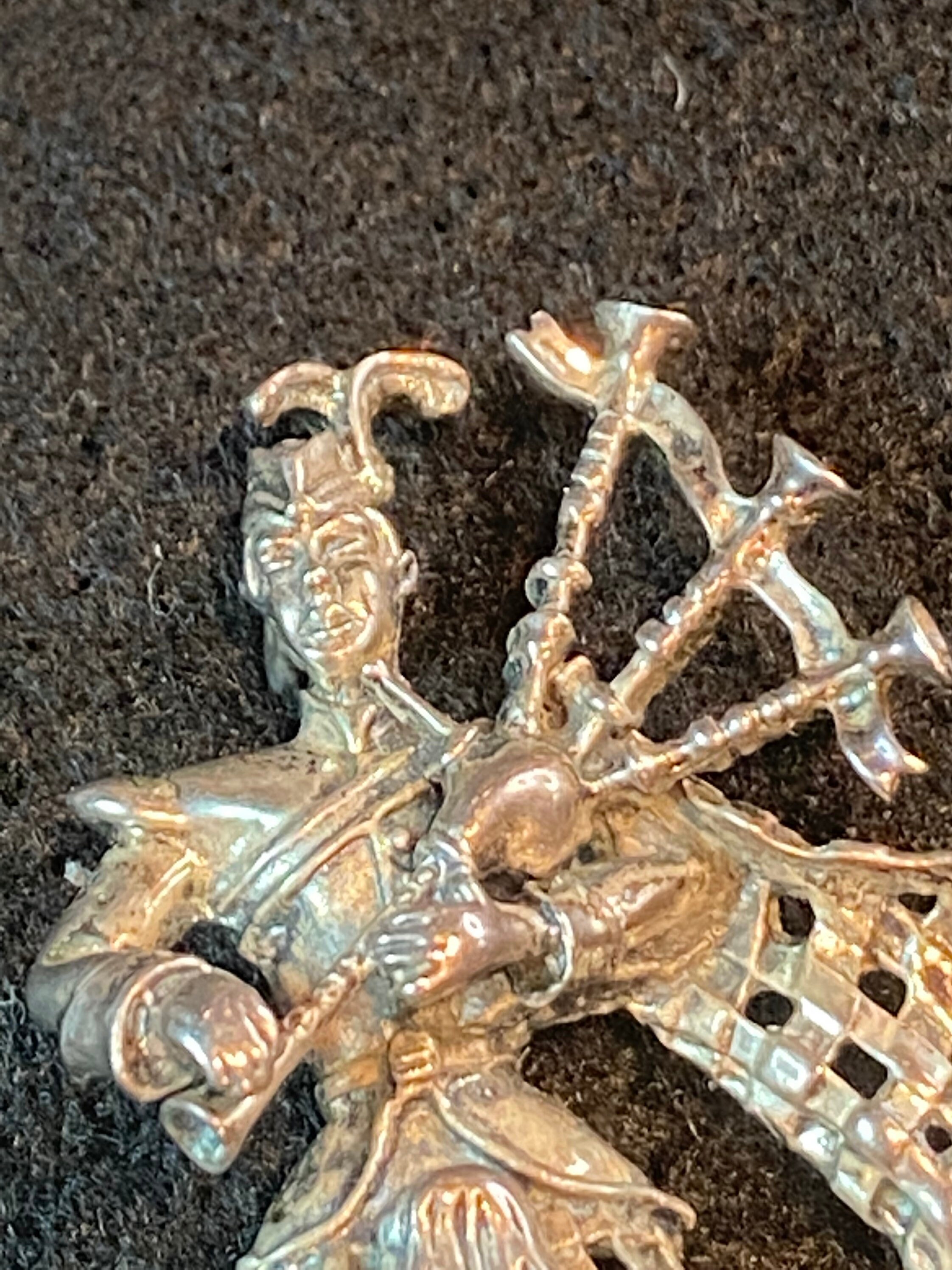 Vintage Scottish Bagpiper Sterling Silver Pin Brooch Amaysing - Etsy