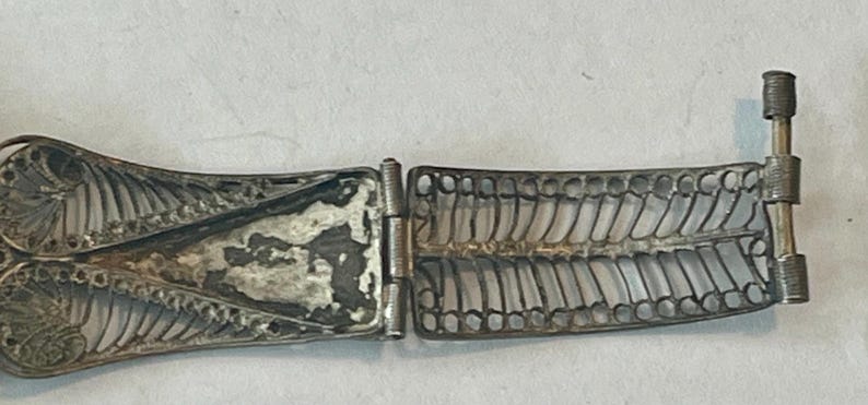 WW2 Iran 1945 Silver Ornate Filigree Bracelet. - Etsy