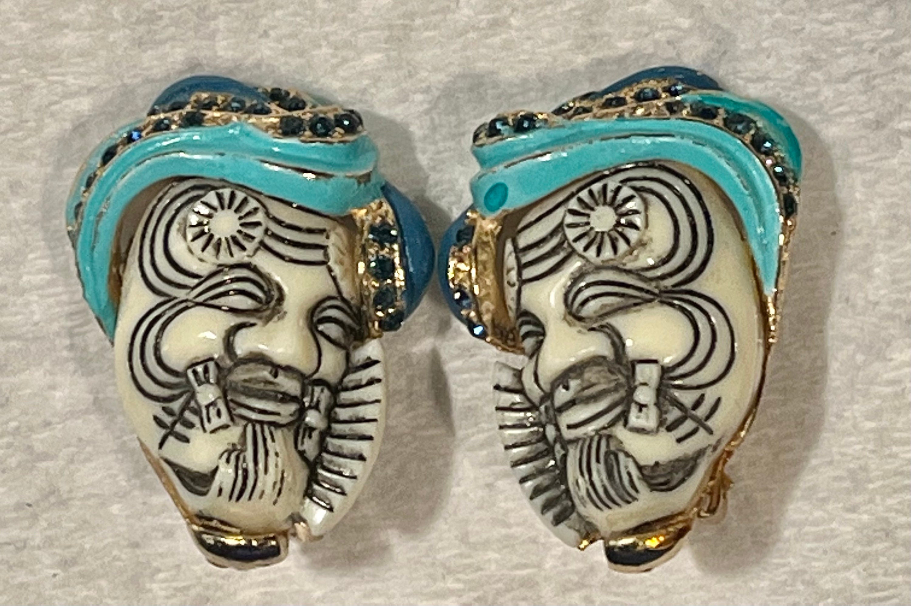 Selro Corp. 3 Piece Aladdin Gemstone Turbin Signed Pin and - Etsy