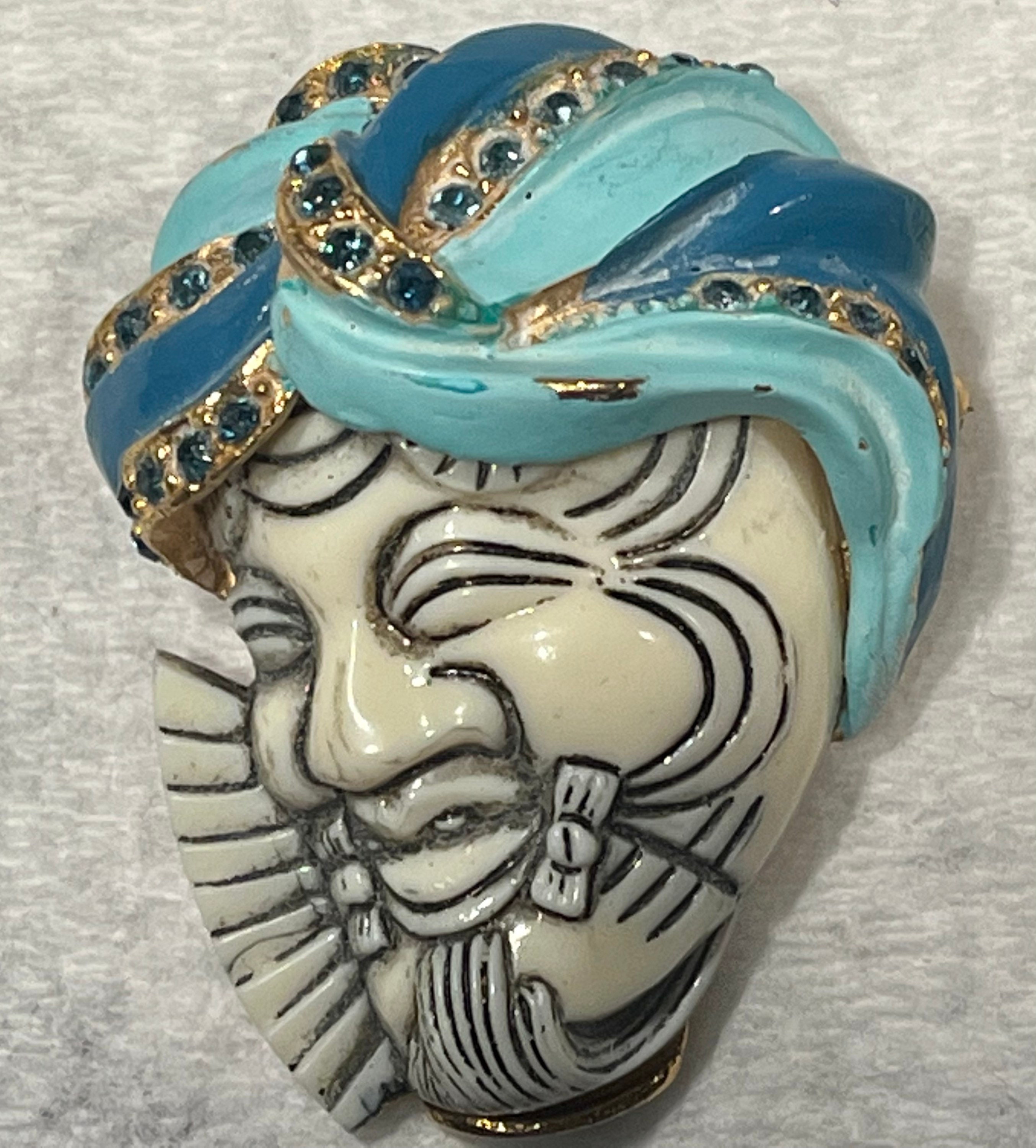 Selro Corp. 3 Piece Aladdin Gemstone Turbin Signed Pin and - Etsy