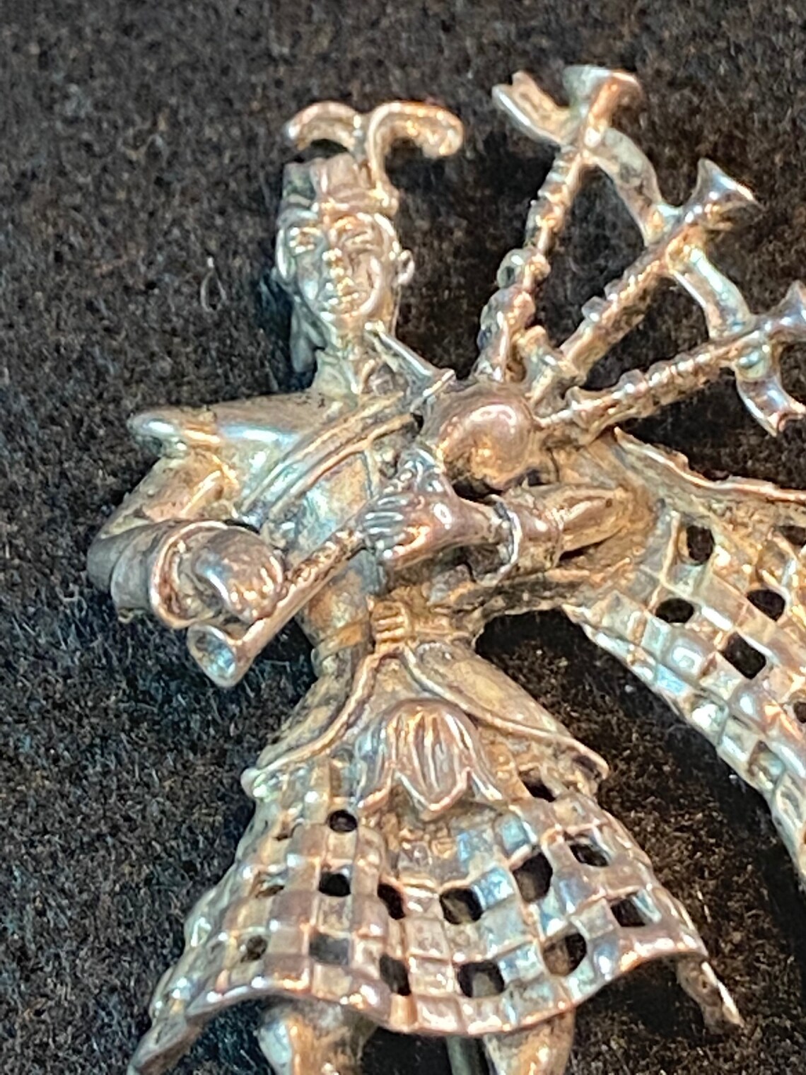 Vintage Scottish Bagpiper Sterling Silver Pin Brooch Amaysing - Etsy