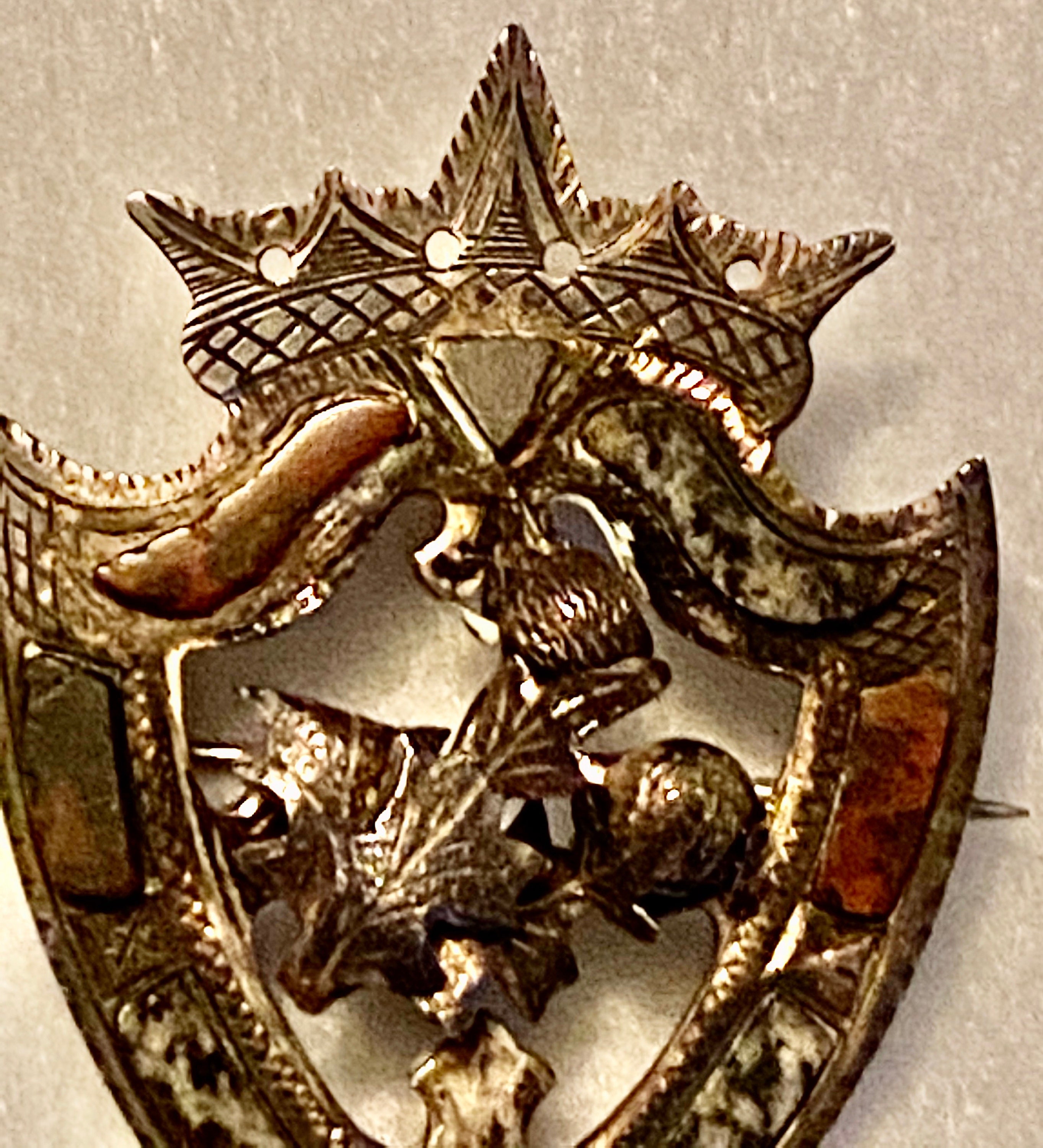 Joseph Cook & Sons Scottish Thorn and Thistle With Agate Stones Pre ...