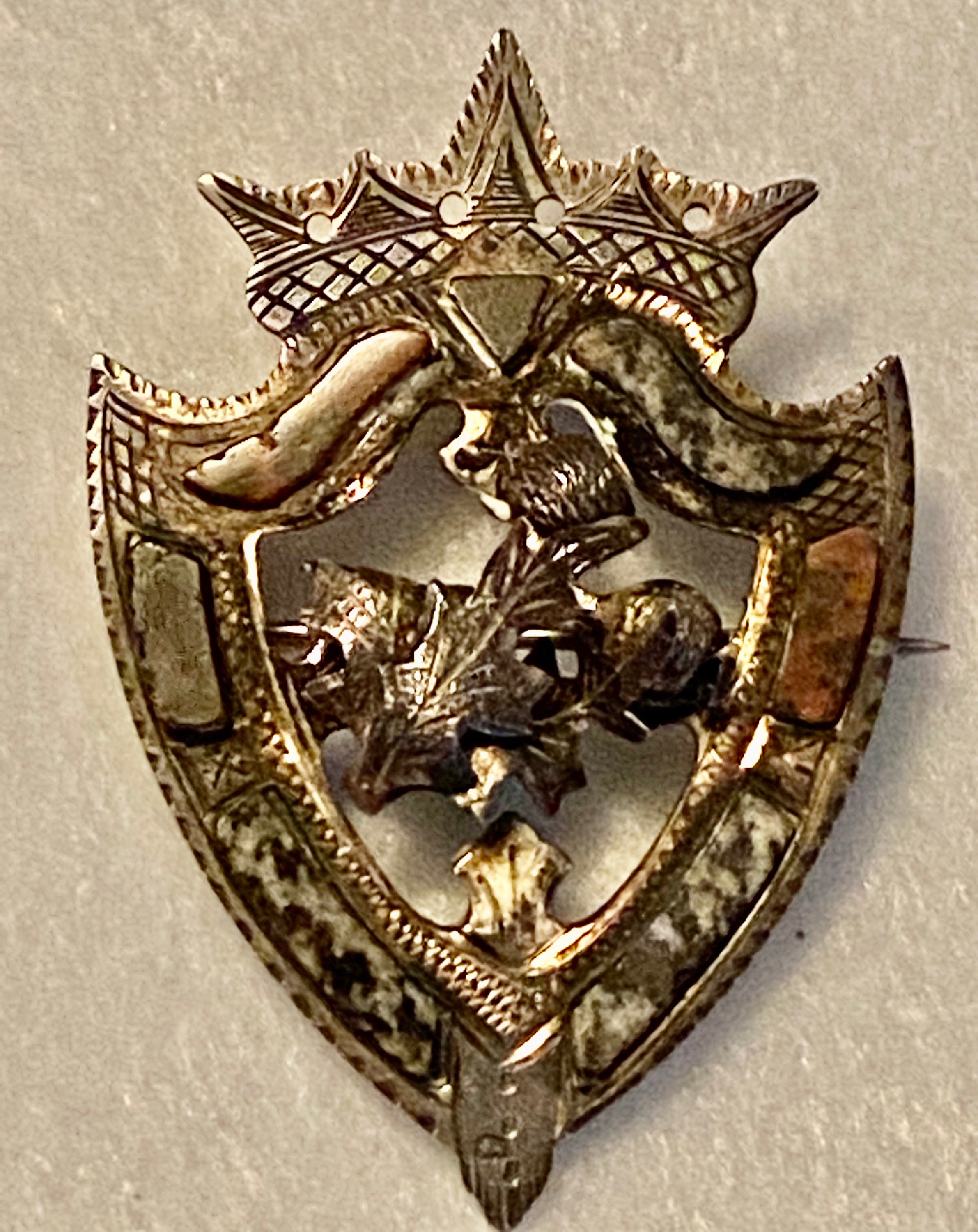 Joseph Cook & Sons Scottish Thorn and Thistle With Agate Stones Pre 1900 Brooch. Wow Very Unique ...