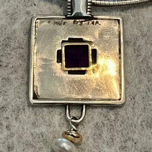 Susan Schulz 925-14k Gold Amethyst & Pearl Necklace Very Beautiful - Etsy