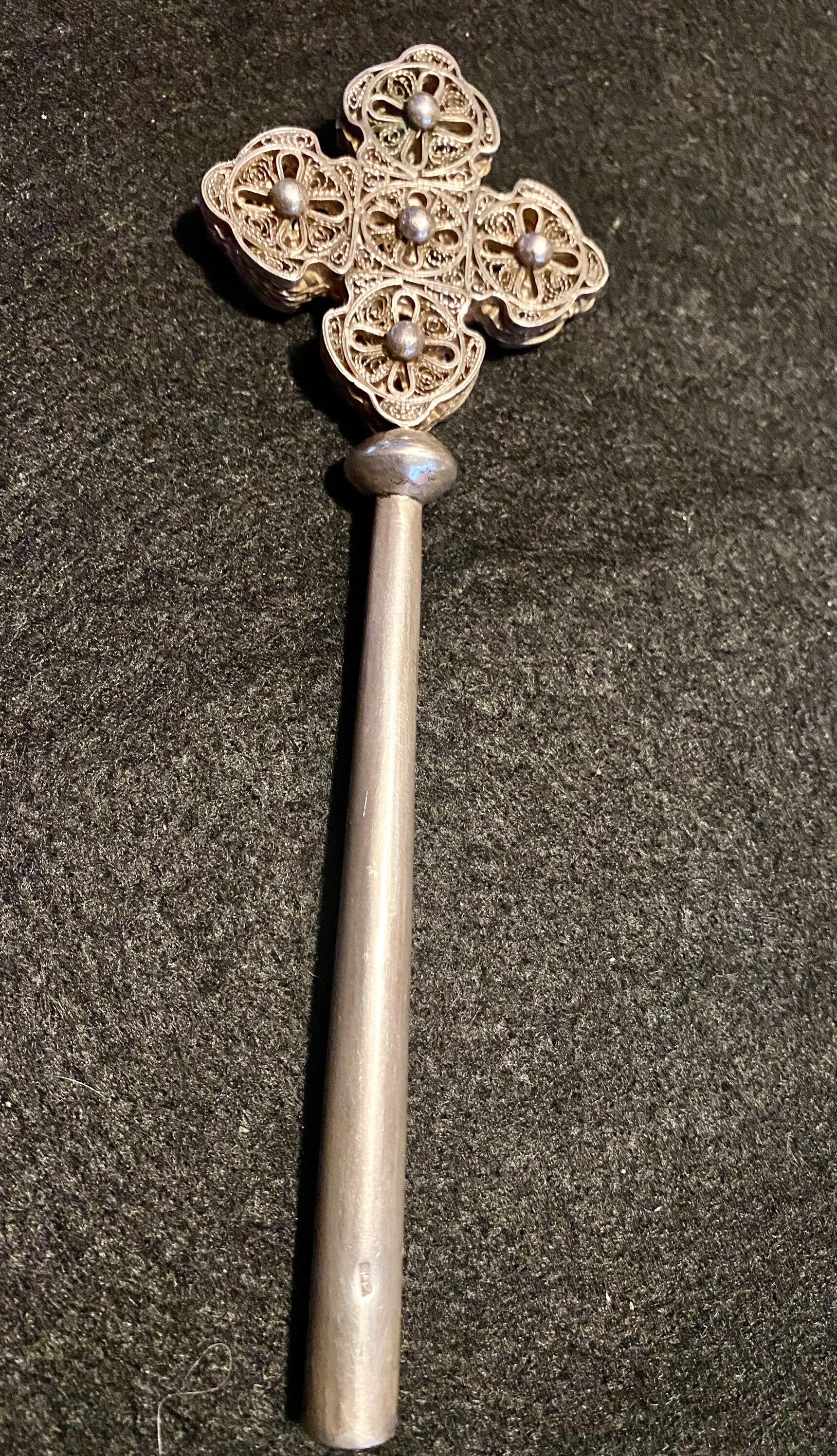 Wow Vintage Sterling Silver Holy Water Sprinkler. Filigree Signed 7 ...