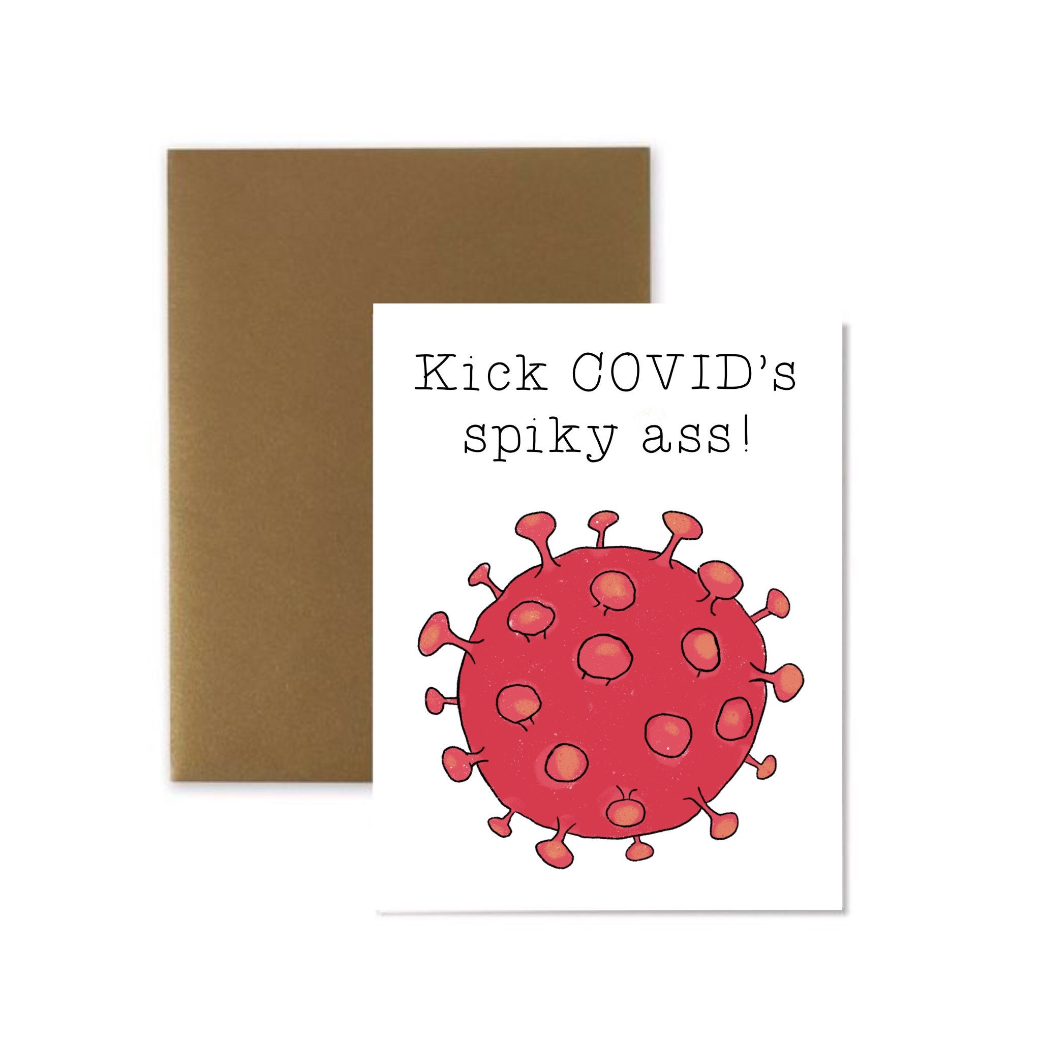 Kick Covids Ass Card Get Well Soon Card - Etsy