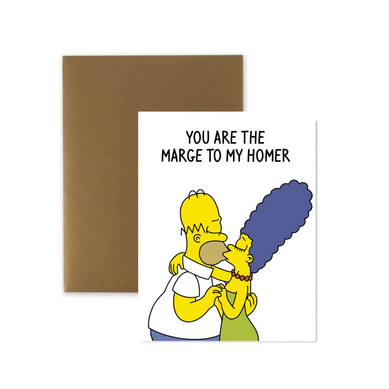 Tarjeta de amor de Marge y Homer Simpson, tarjeta del día de San ...