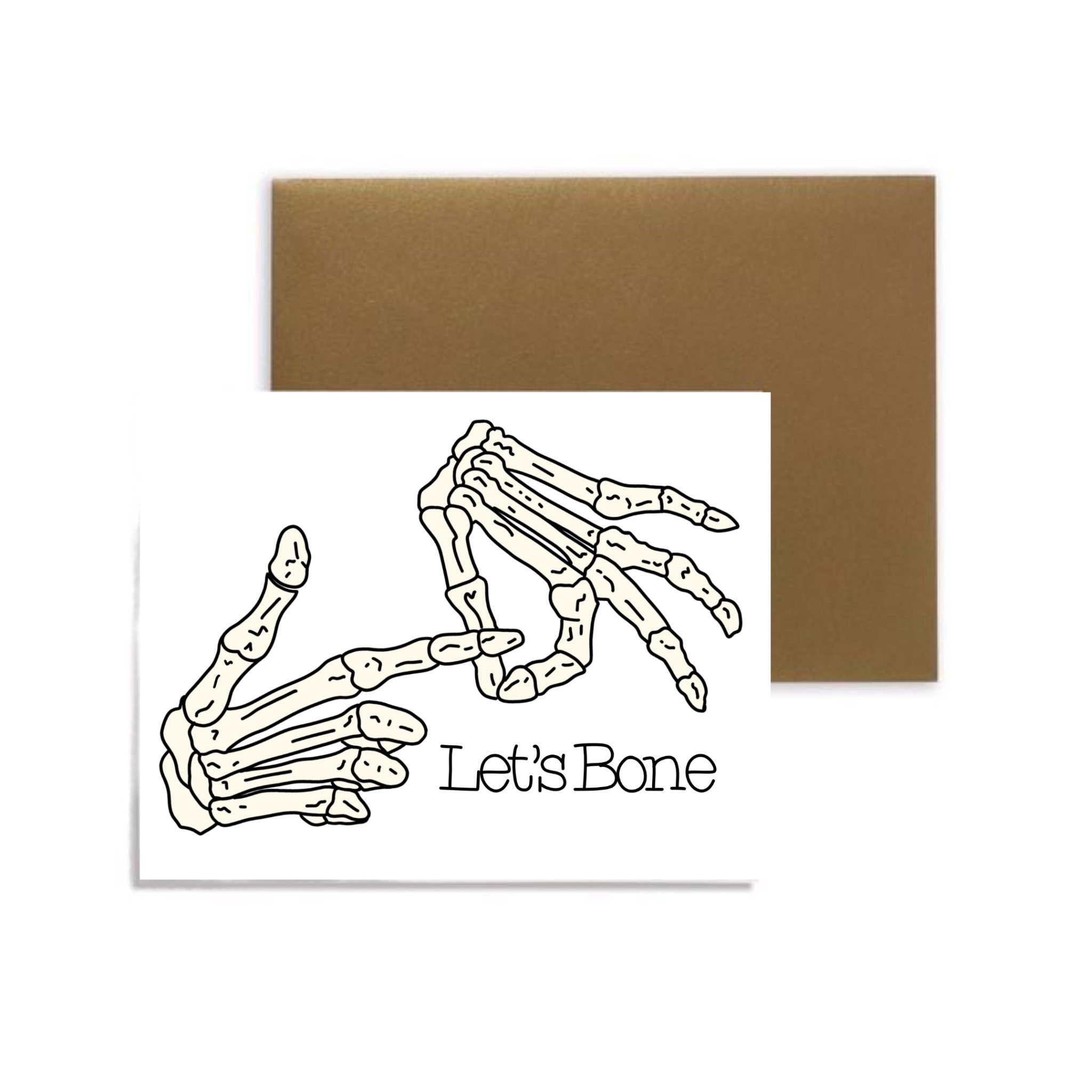 Let's Bone Skeleton Hands Card | Etsy
