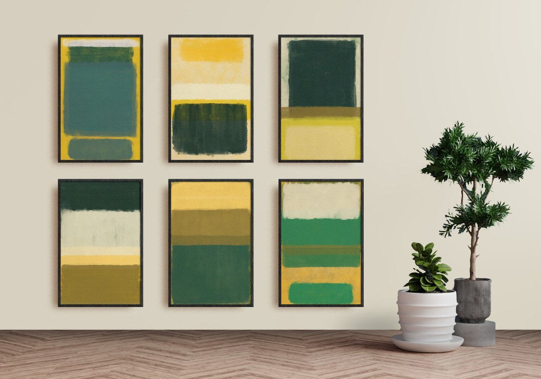 Mark Rothko-style Poster Set of 6 Digital Download GREEN and YELLOW - Etsy