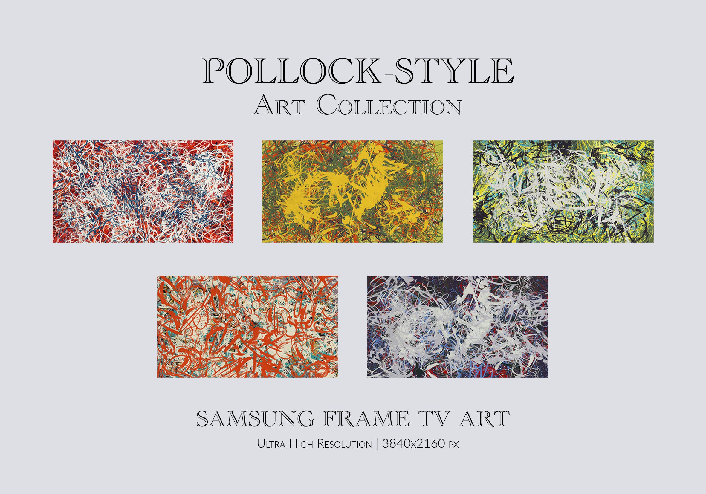 Jackson Pollock-style DIGITAL Abstract Art Collection for SAMSUNG Frame ...