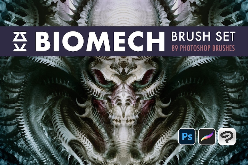 Biomech Brush Set | Procreate | Photoshop | CSP | Texture Brushes - Etsy