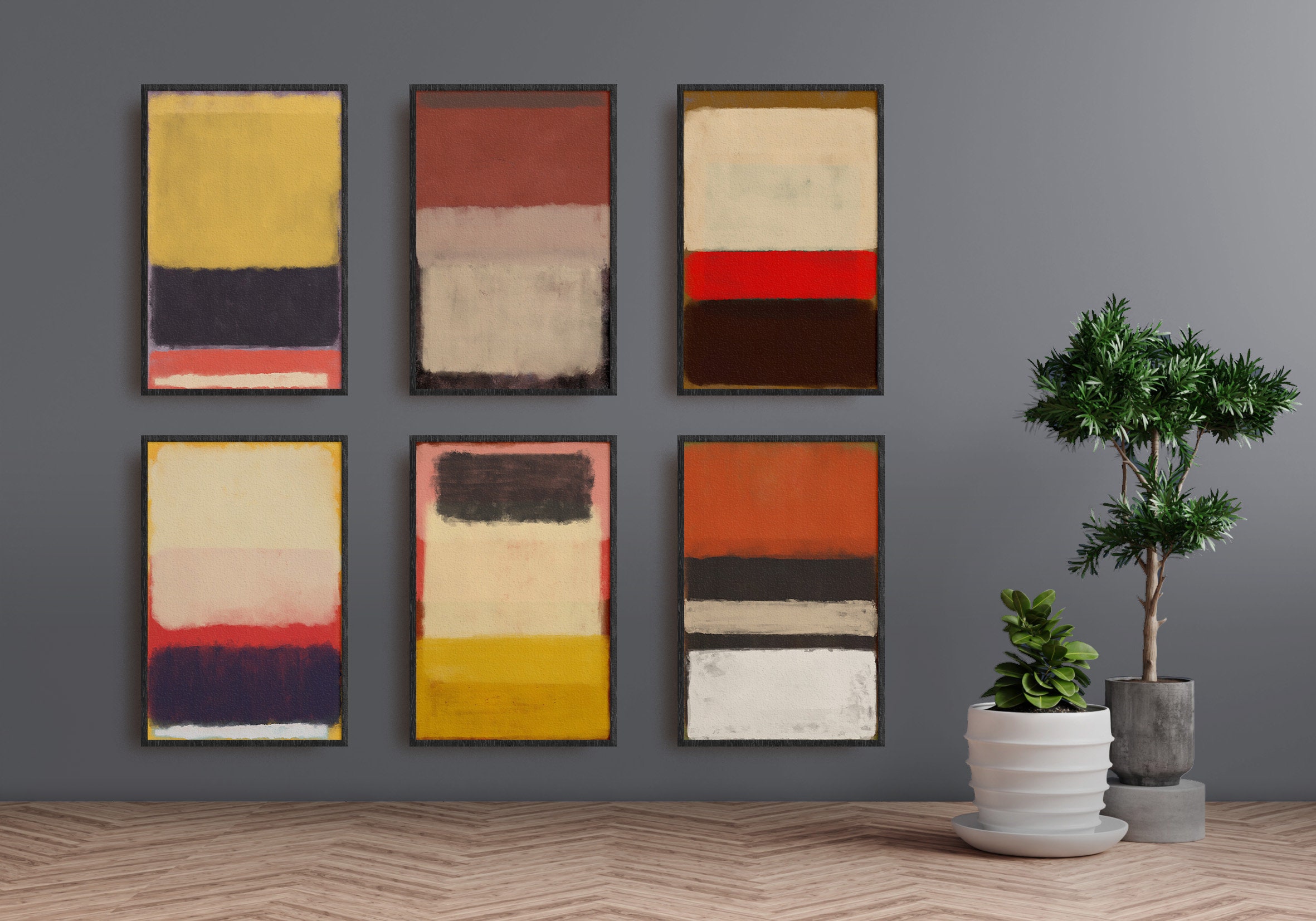 Mark Rothko-style Poster Set of 6 Digital Download MIXED COLOURS Part 2 ...