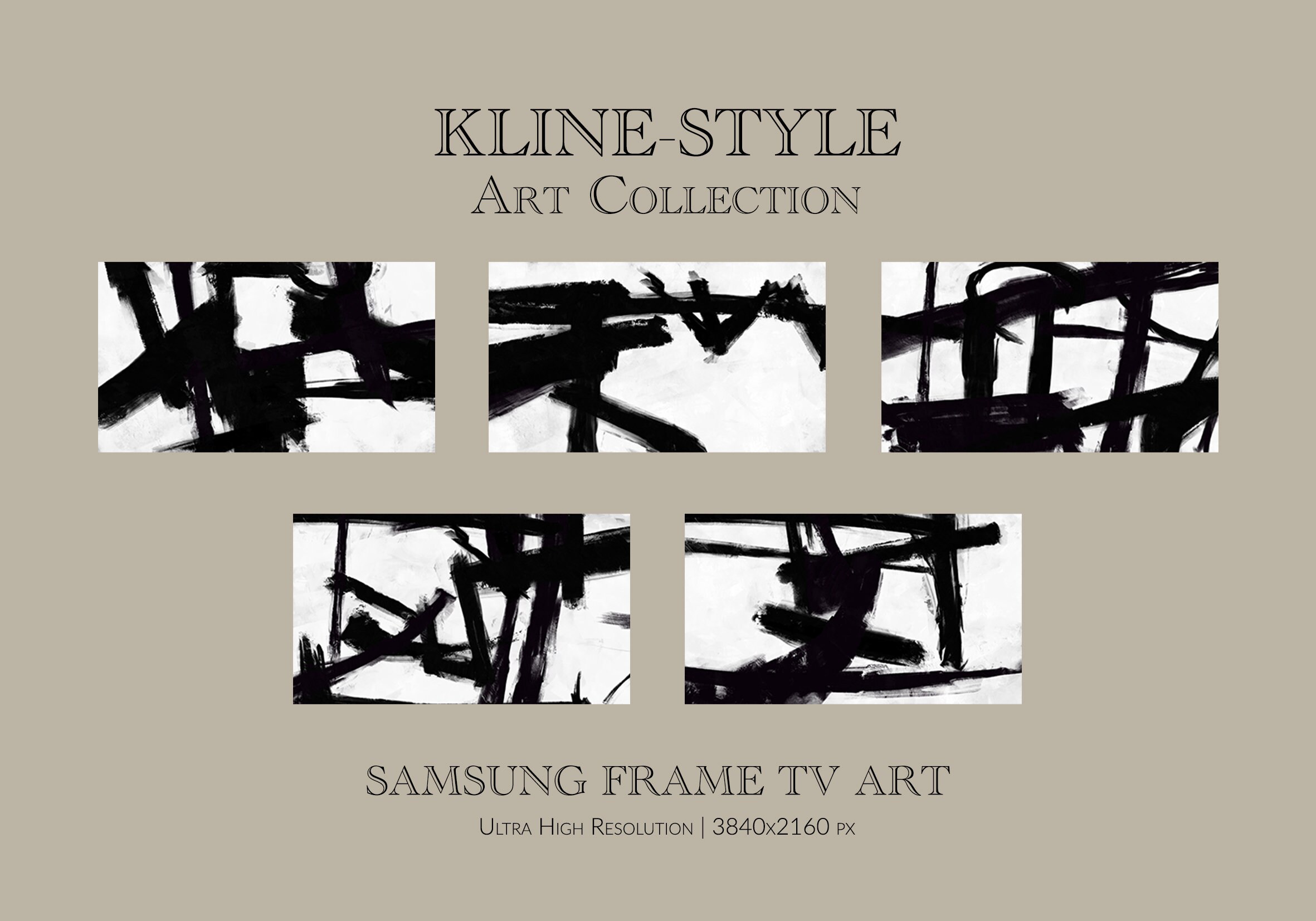 Franz Kline-style DIGITAL Abstract Art Collection for SAMSUNG Frame TV ...