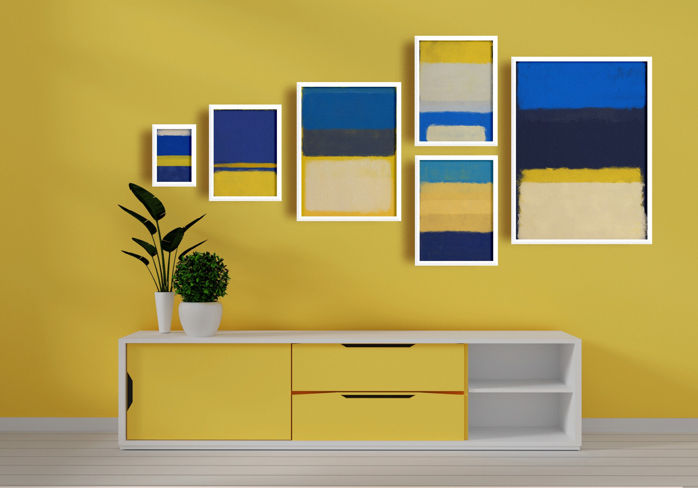 Mark Rothko-style Poster Set of 6 Digital Download BLUE and YELLOW - Etsy