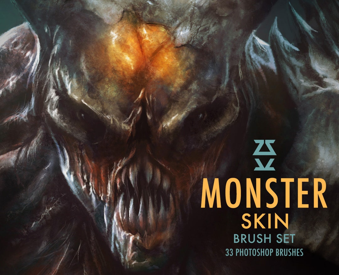 Monster Skin Brush Set | Procreate | Photoshop | CSP | Texture Brushes ...