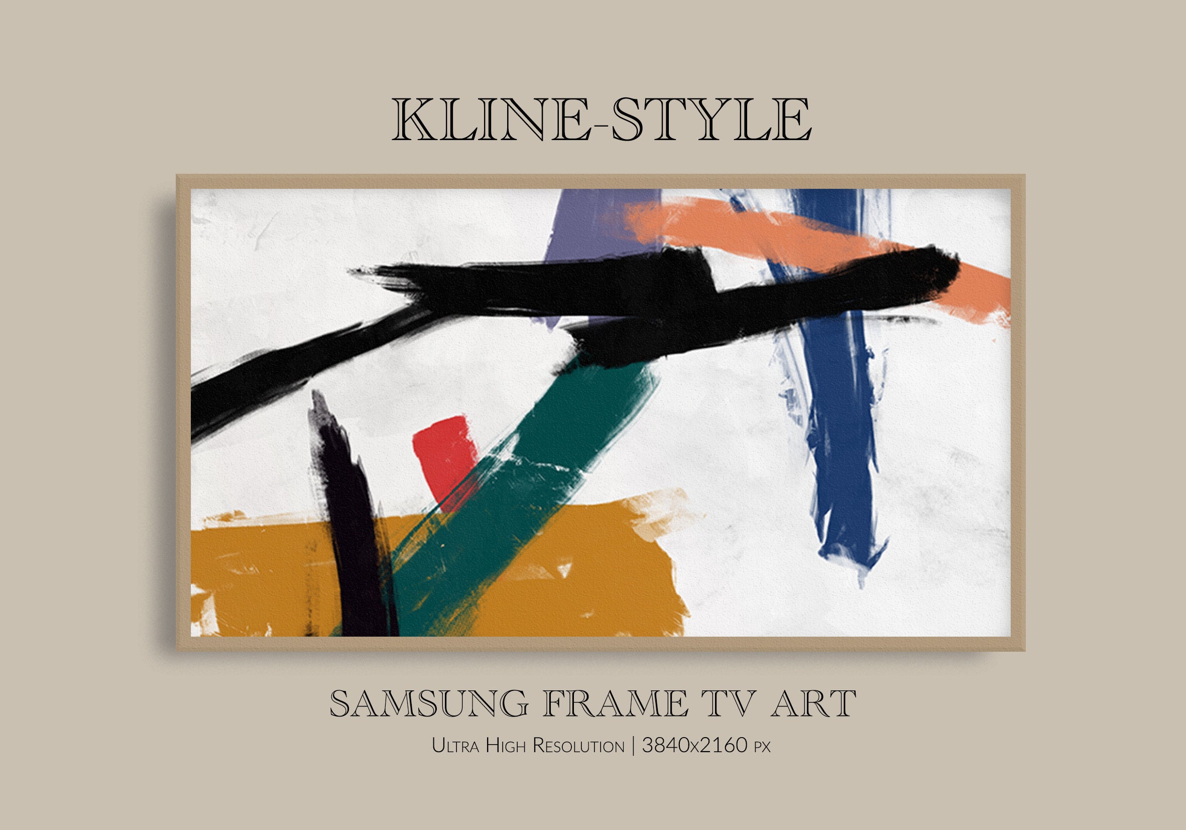 Franz Kline-style DIGITAL Abstract Art Collection for SAMSUNG Frame TV ...