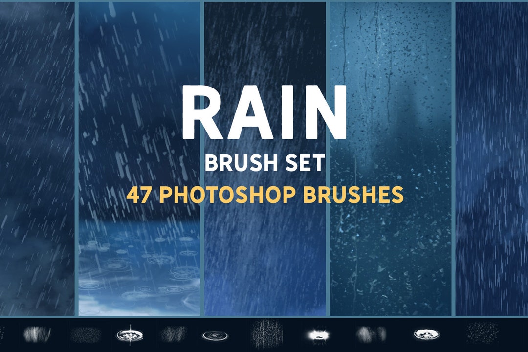 Rain Brush Set | Procreate | Photoshop | CSP | Texture Brushes - Etsy