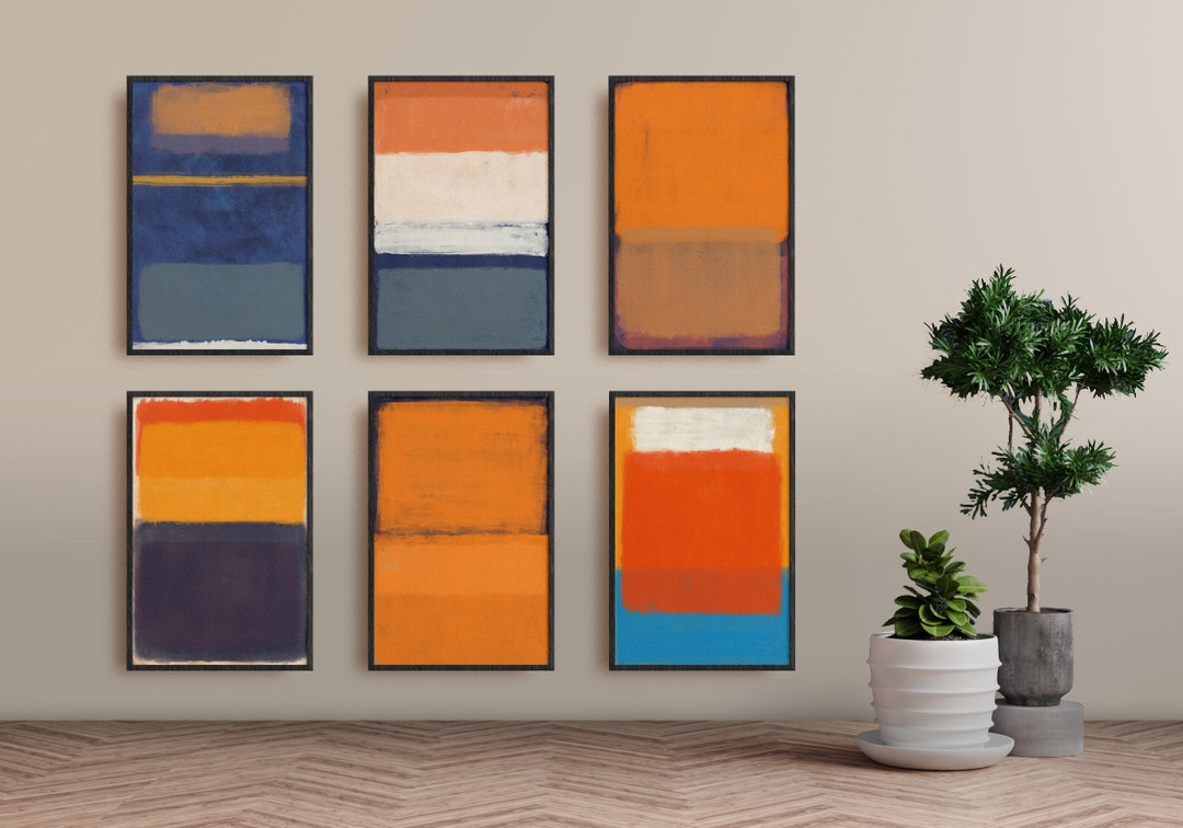 Mark Rothko-style Poster Set of 6 Digital Download BLUE and ORANGE - Etsy
