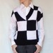 Wednesday Addams Checkered Vest Black White Blocked Sweater Plaid ...