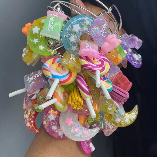 Gold Charm Bangle - Etsy